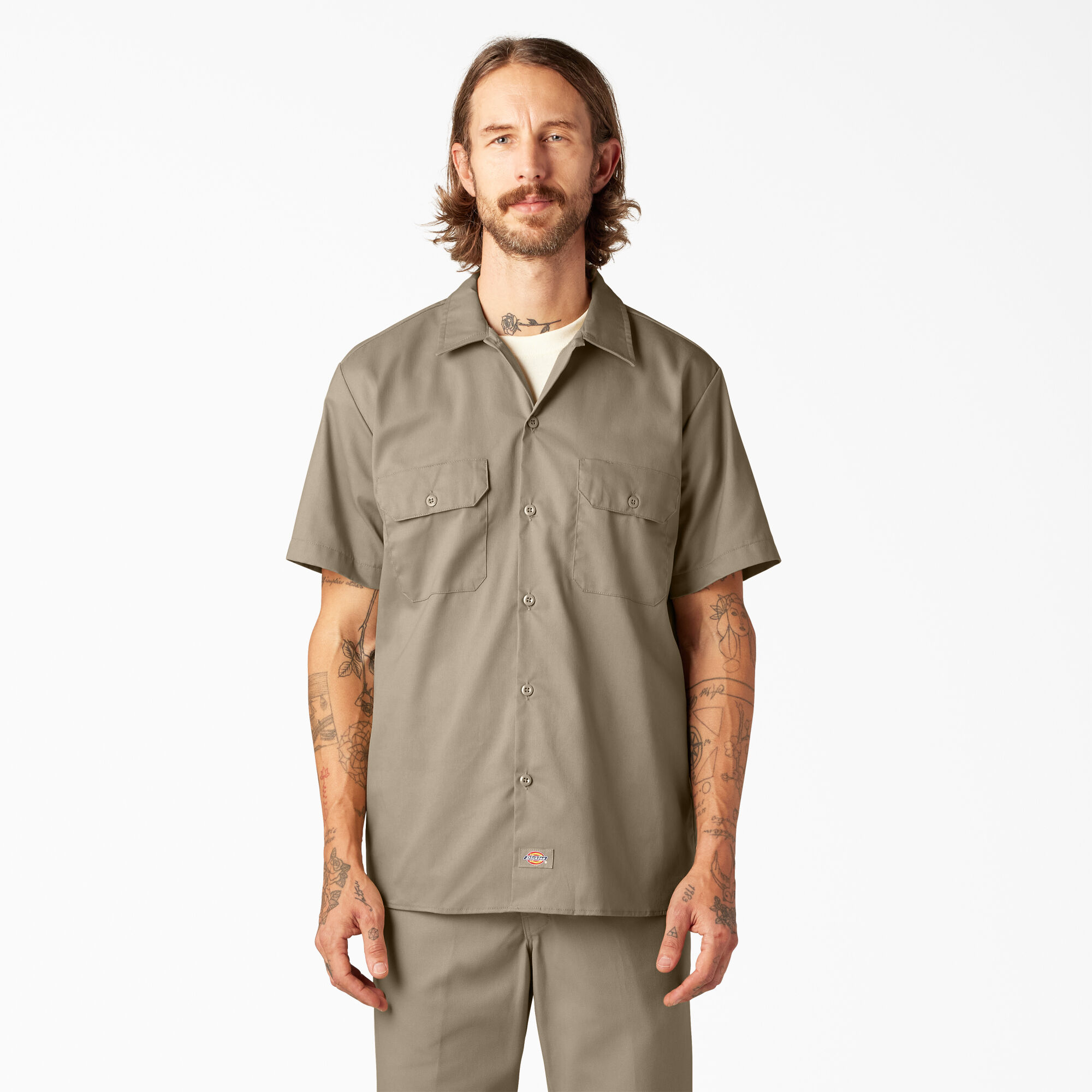 Men's FLEX Slim Fit Short Sleeve Work Shirt - Dickies US