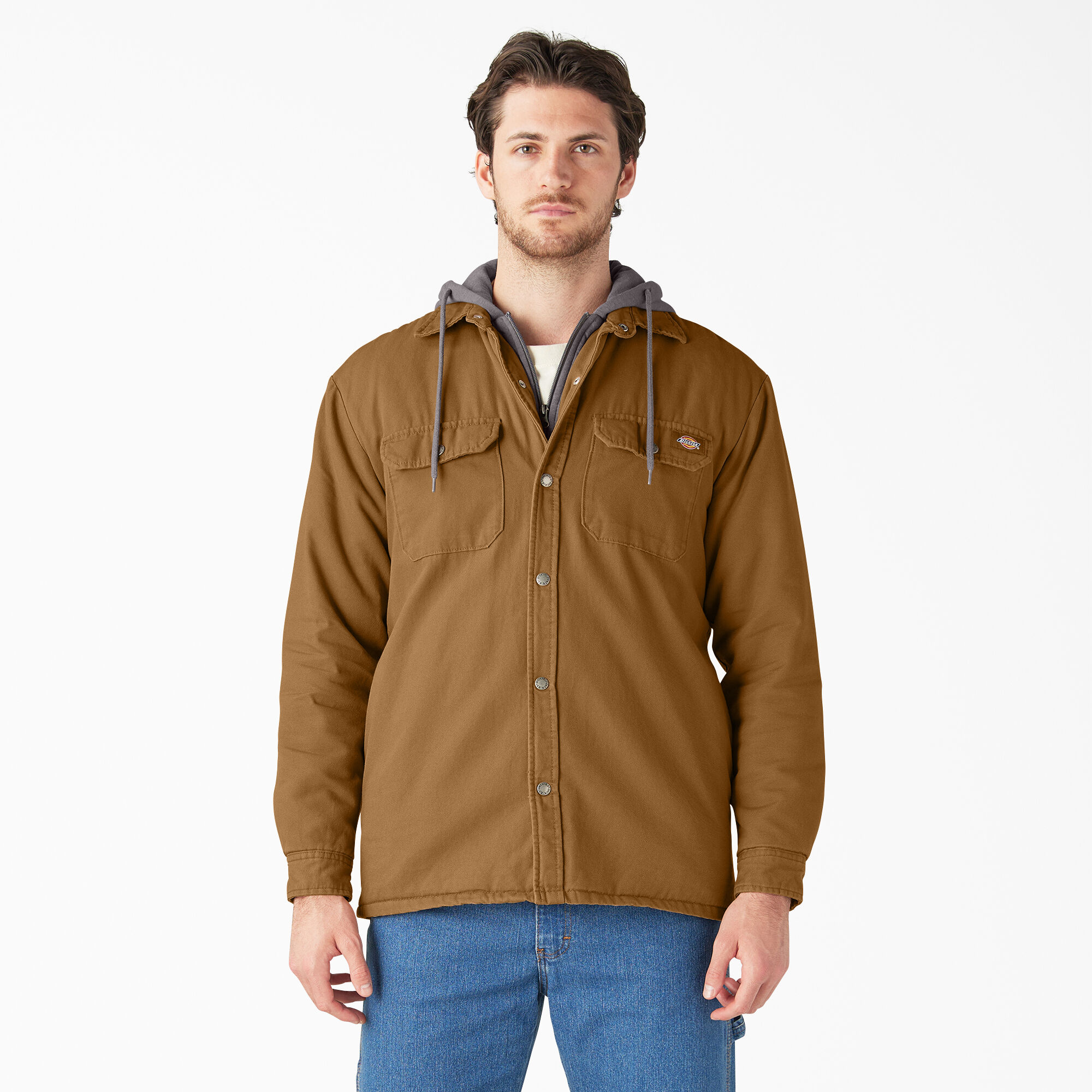 Fleece Hooded Duck Shirt Jacket with Hydroshield | Mens Shirt Jackets ...